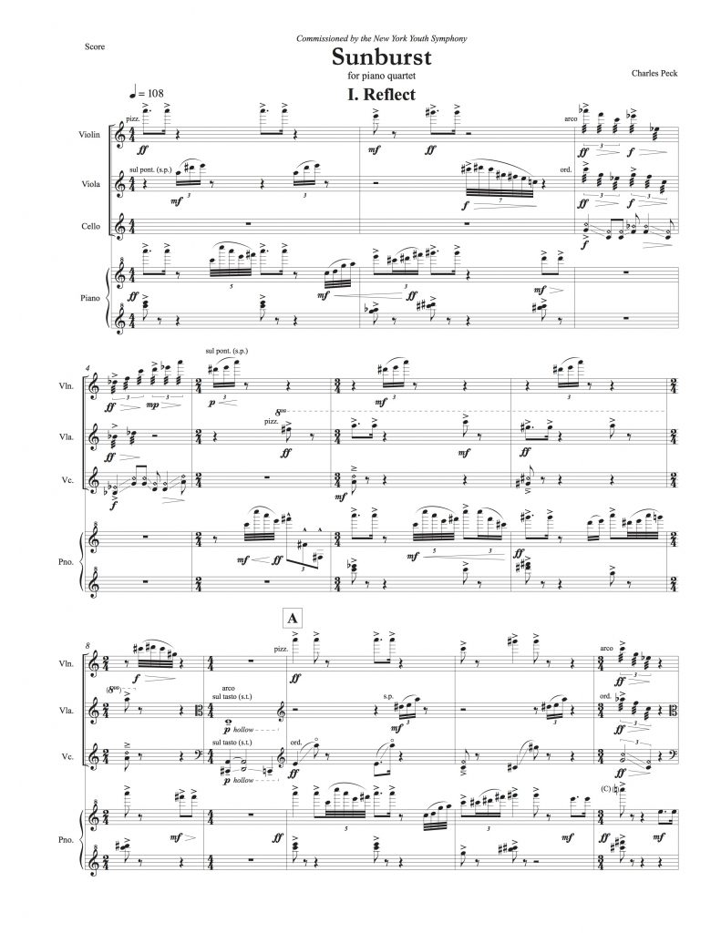 Sunburst for Piano Quartet - Charles Peck